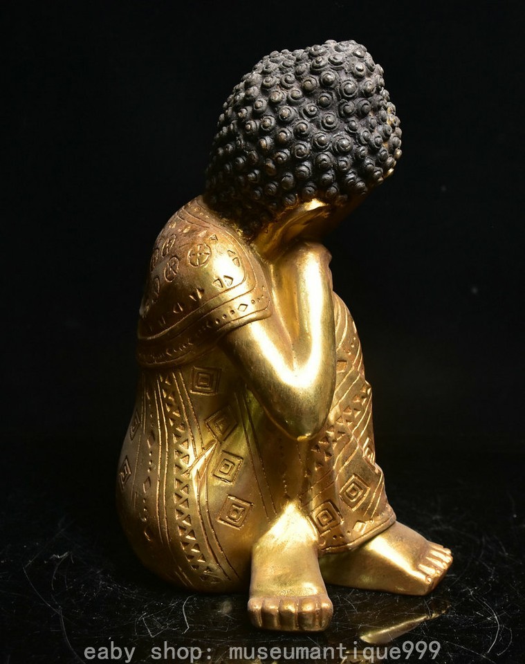 10.8'' Tibetan Buddhism Copper Gilt sleep Sakyamuni Tathagata Buddha ...
