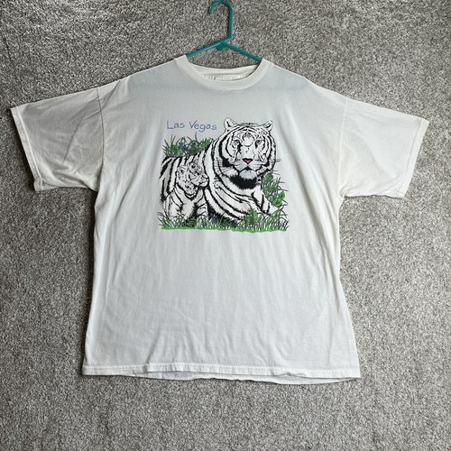 Vintage Y2K Las Vegas White Tiger Blue Eyes Nature Tee T Shirt Men’s 2XL Tultex | eBay