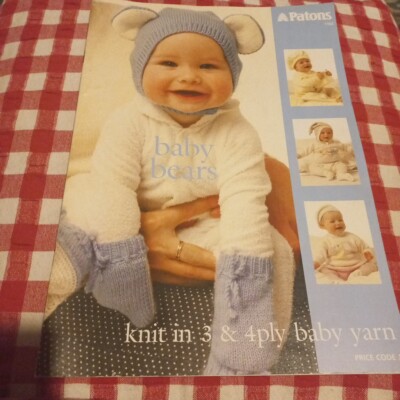 😇 Patons 1162 Baby Bears Knitting Book patterns 3 And 4 ply Teddy ...