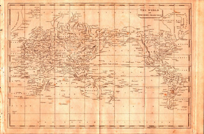 "THE WORLD ON MERCATOR'S PROJECTION" Antique authentic rare map 1812 | eBay