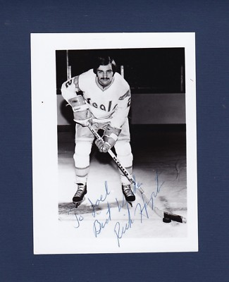 Rick Hampton signed California Golden Seals vintage hockey photo ...