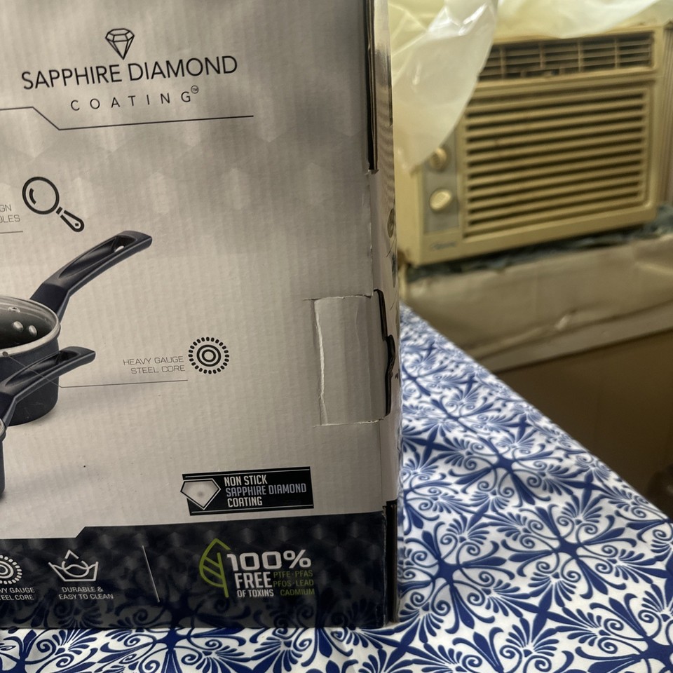 IKO Non Stick Cookware 7 -Piece Set New In Box Sapphire Diamond Coating ...