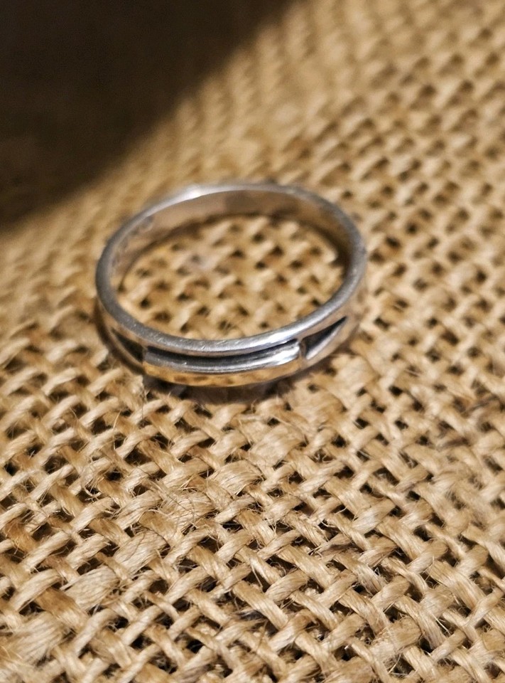 MM Rodgers HMY Navajo Sterling Silver & 14k Gold Carved Band Ring 925 ...