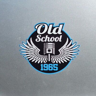 Retro Old School With Wings 1965 Year Dated Vinyl Sticker Decal For Car ...