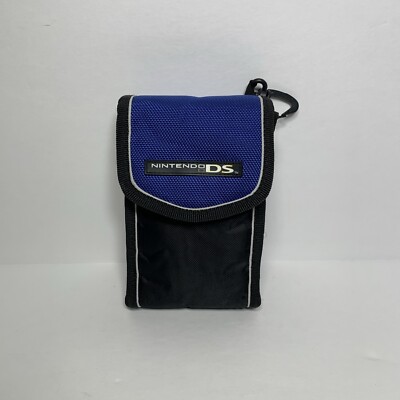 Nintendo DS Carry & Travel Case Soft Pouch Canvas Padded Black & Blue ...