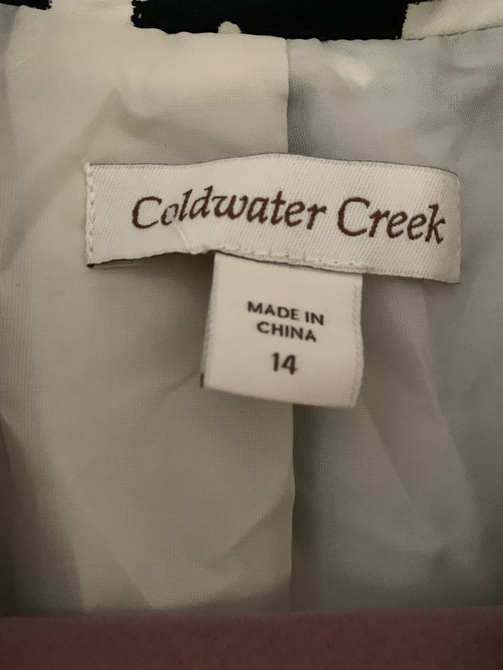 Coldwater Creek Black & White Lined Blazer Size 14 | eBay