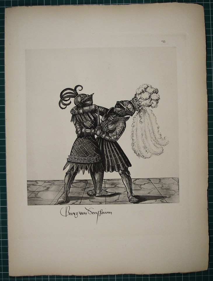 ANTIQUE PRINT MEDIEVAL KNIGHTS JOUSTING FREYDAL MAXIMILIAN I TOURNAMENT ...