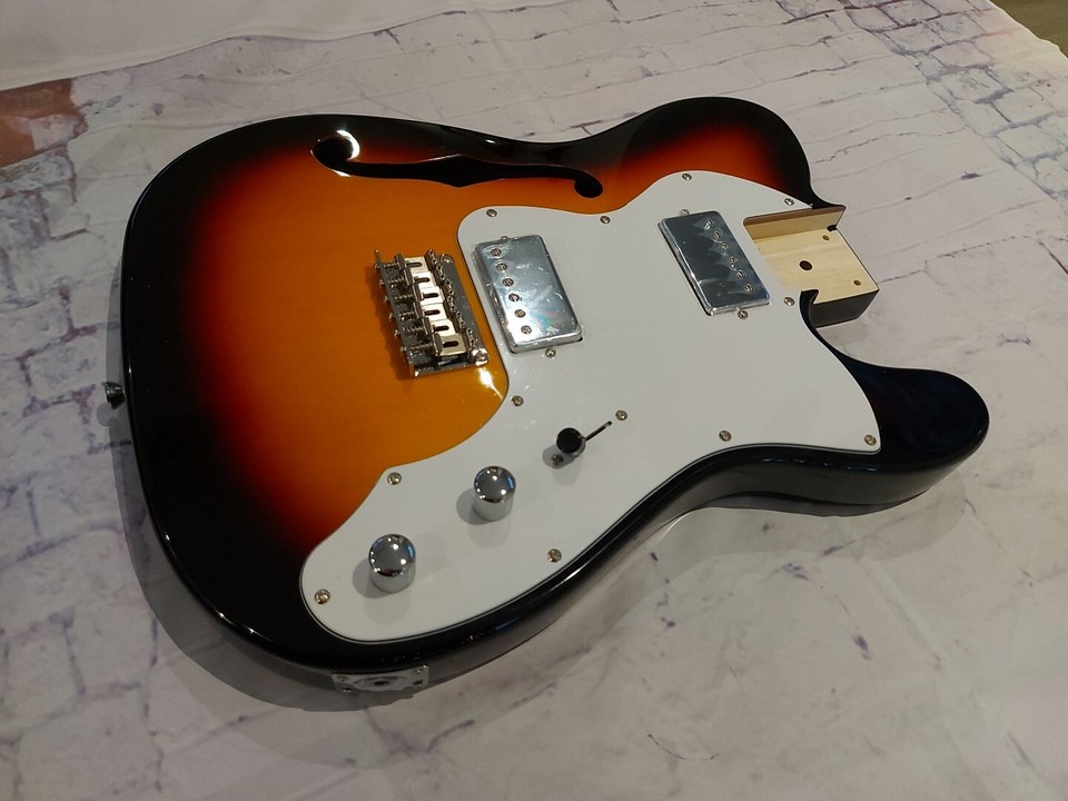 NEW LOADED Thinline Tele BODY Telecaster SUNBURST / WHITE PICKGUARD. HH ...
