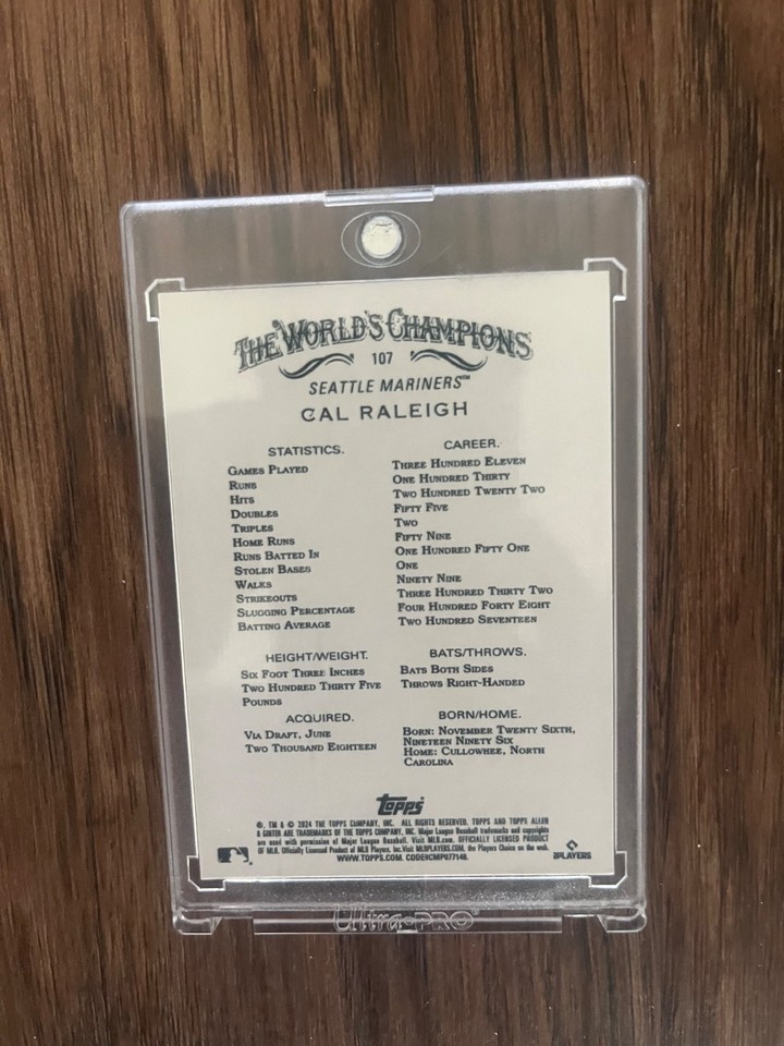 2024 Topps- Cal Raleigh- Auto Autograph Signed- Seattle Mariners | eBay