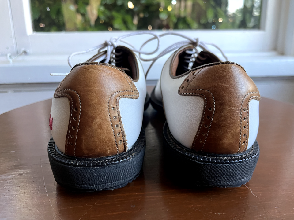FootJoy 52010 MyJoys Icon Traditional Golf Shoes Brown White Saddle Men ...