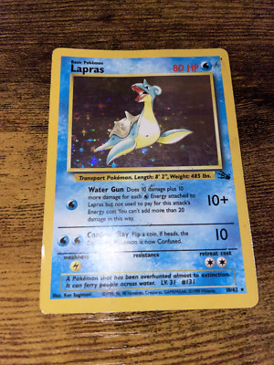 Lapras 10/62 Holo Rare Card - Pokemon TCG Fossil Set WOTC Vintage 1999 ...