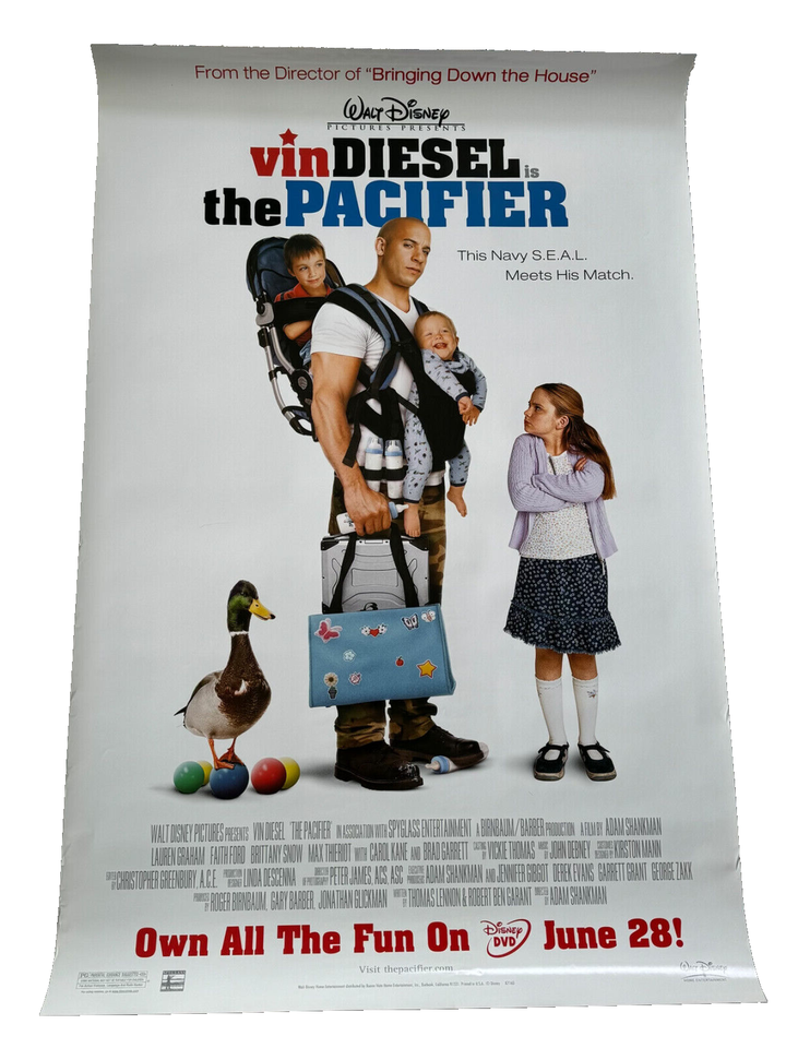 The Pacifier 2005 27x40 Vin Diesel dvd promotional poster | eBay