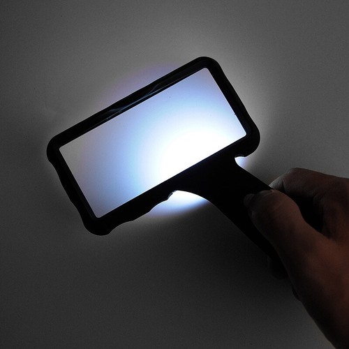 Square Lens Handheld Magnifying Glass with LED Light for Reading ...
