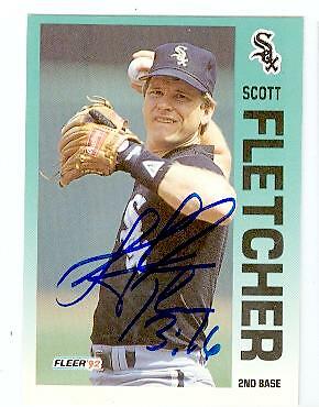 Scott Fletcher autographed baseball card (Chicago White Sox) 1992 Fleer ...