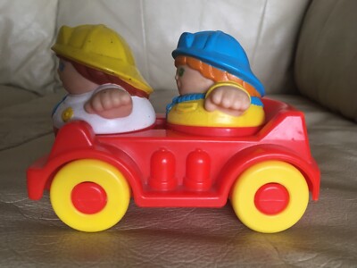 Set of 2 Vintage 1987 Weebles Playskool People Firefighter Construction ...