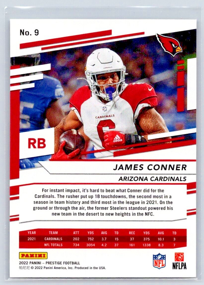 2022 Prestige Football - James Conner - Arizona Cardinals - Base - #9 ...