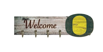 Oregon Ducks Welcome Coat Rack Coat Hanger Hat Rack 6" x 24" | eBay