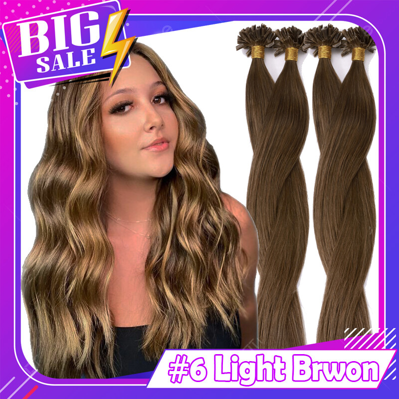 Pre Bonded U-Tip Nail Keratin 100% Remy Human Hair Rxtensions 0.5g/s ...