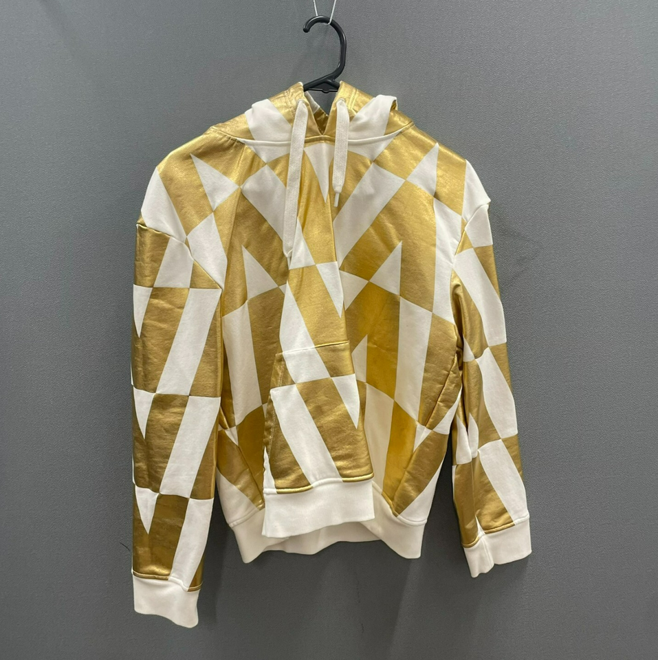 Valentino Metallic Gold & White Hooded Sweatshirt Size M RRP $1,441 ...