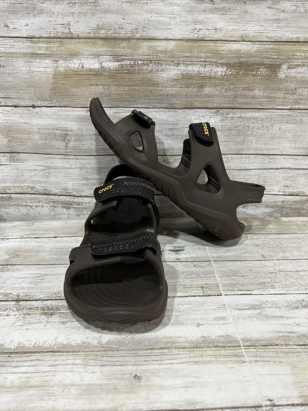 Crocs Men's Swiftwater River Sandals Brown Strappy Ru… - Gem