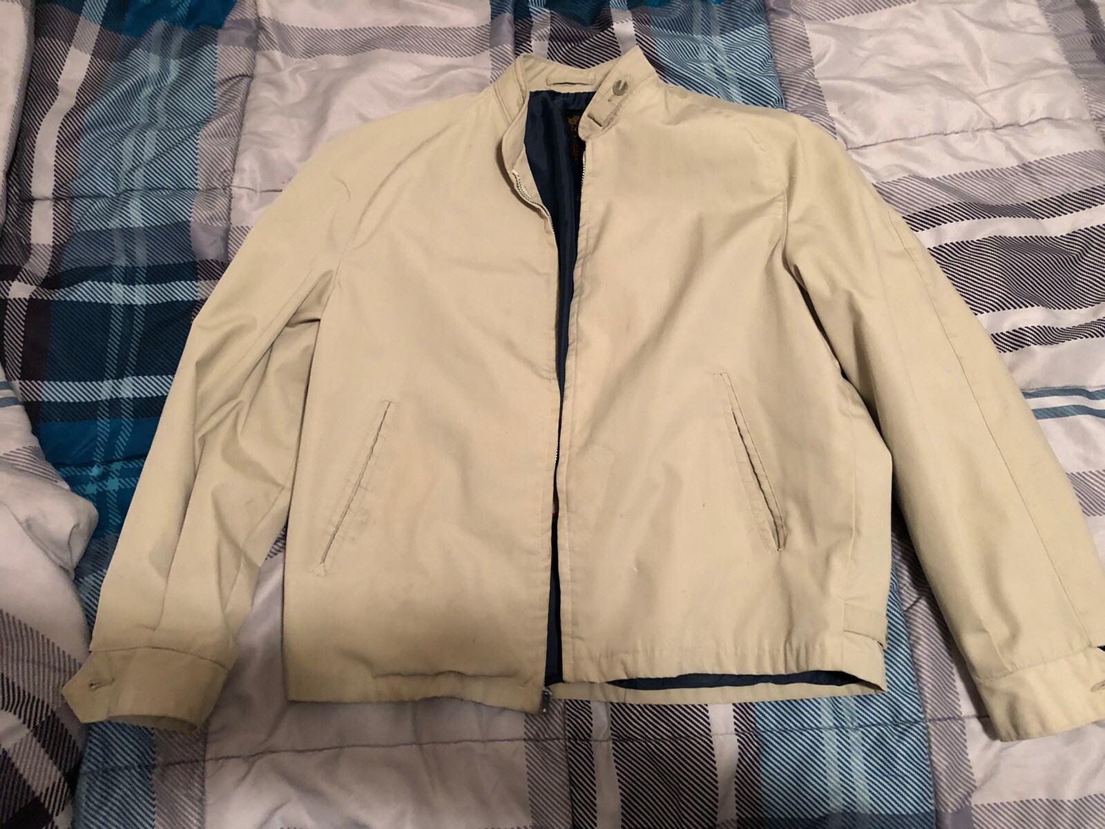 Vintage Sir Jac Blue Lined Overcoat Jacket Mens 40 Be… - Gem