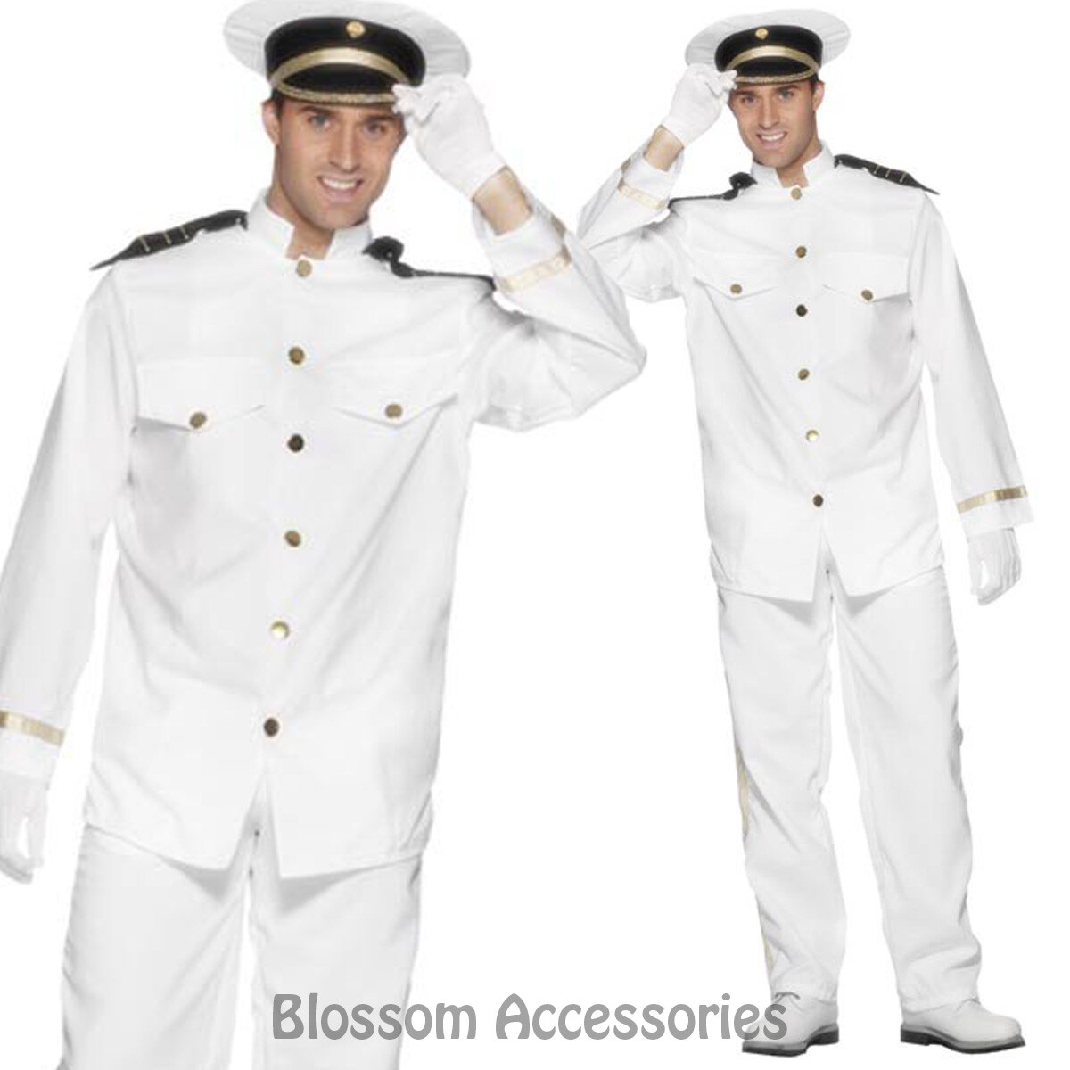 C412 Mens Sailor Cruise Deluxe Captain Fancy Adult Halloween Fancy ...