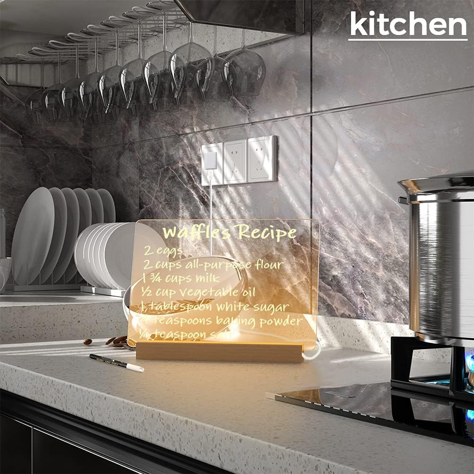 Light up Clear Dry Drase Board 13 X 9 Inch with 5 Markers, Acrylic ...