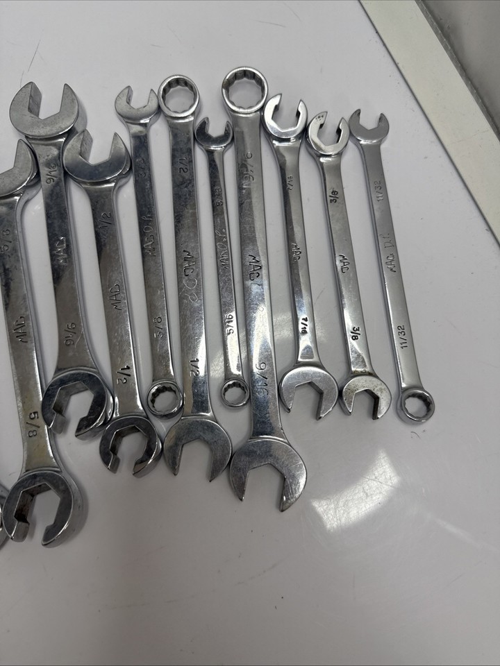 Mac Tools Huge Bundle Lot 18 Pc Metric Combination Wrench Set Wrenches ...