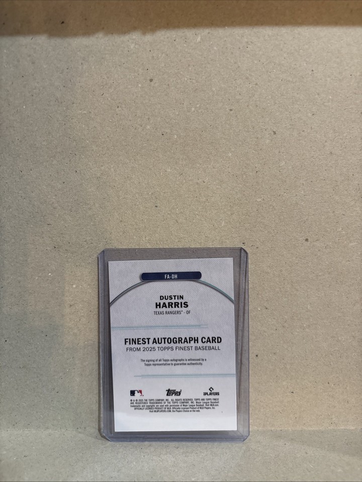 2025 Topps Finest Dustin Harris Purple Refractor Auto /125 Texas ...
