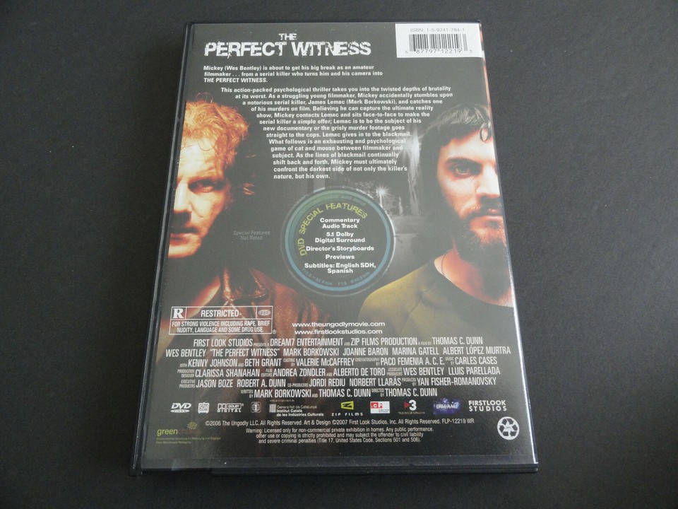 THE PERFECT WITNESS (BLOCKBUSTER, DVD) WES BENTLEY, MARK BORKOWSKI | eBay