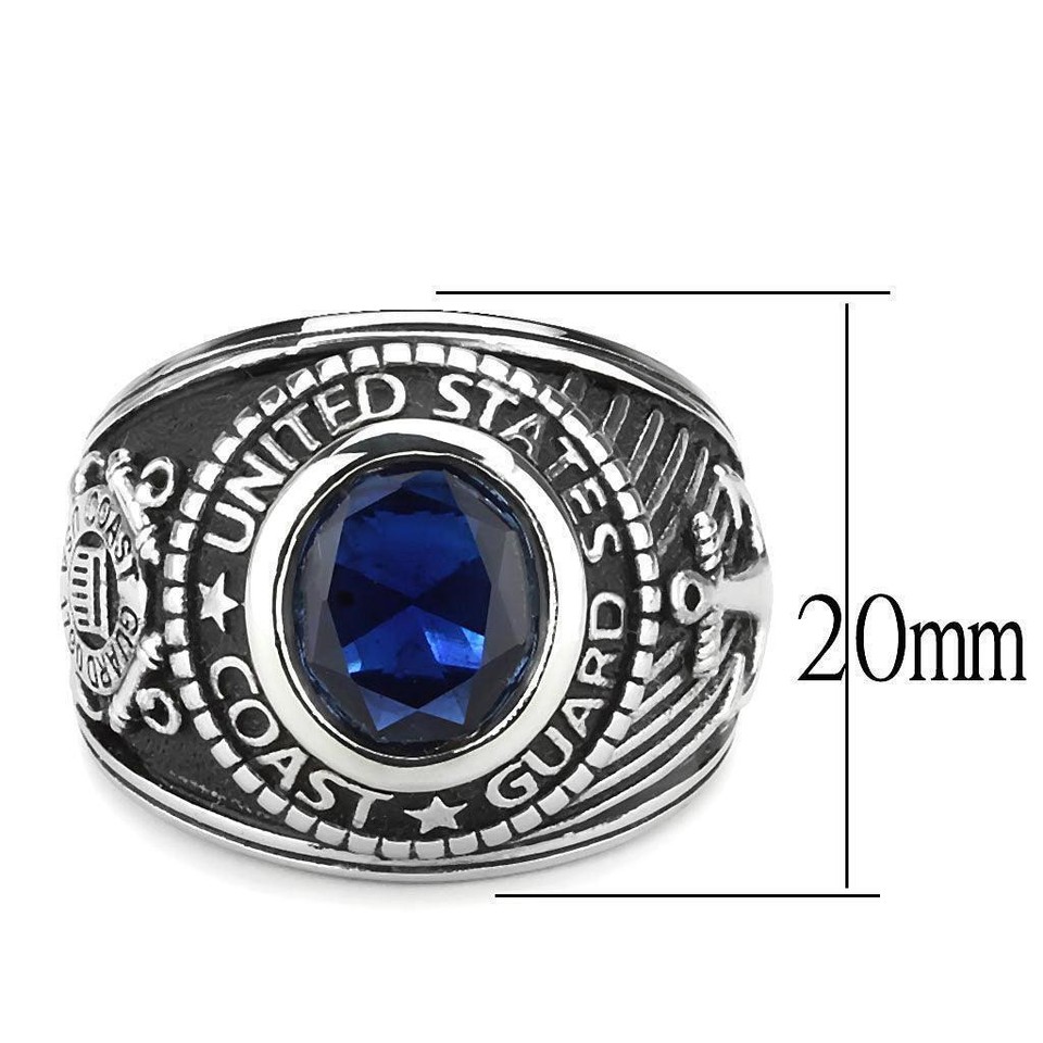 US Coast Guard Ring for Men and Women Unisex Stainless Steel Military ...