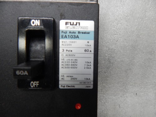 FUJI AUTO BREAKER EA103A 3 POLE 60A AC 220 to 550 Volt flush mount | eBay