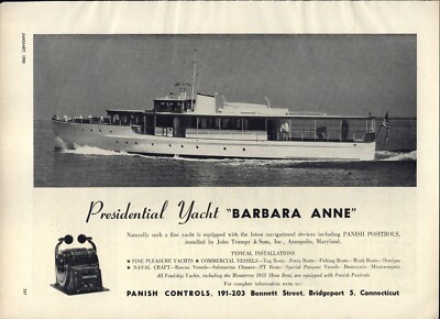 1955 PAPER AD Panish Positrols Yacht Commercial Vessel Naval Craft ...