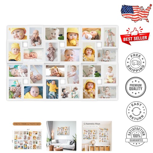 Sturdy 24 Opening Collage Picture Frame for 4x6 Photos - Wall Mount ...