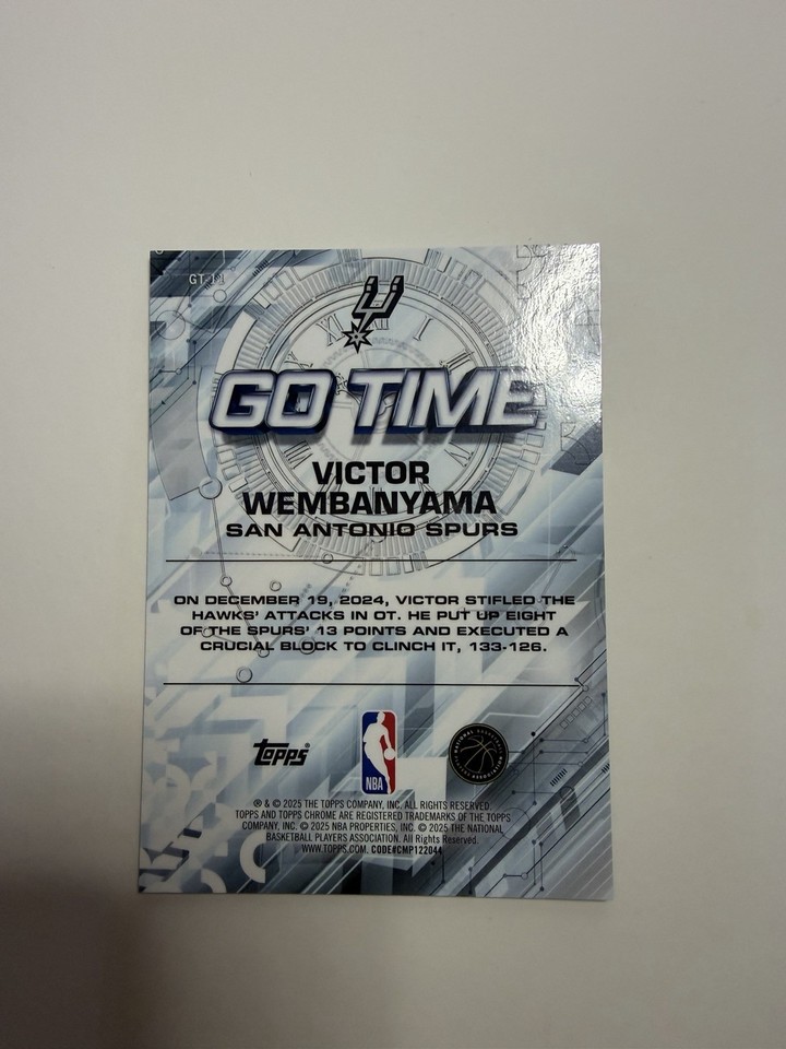 2025-26 Topps Chrome Victor Wembanyama Go Time | eBay