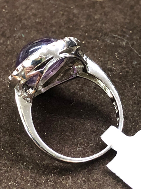 JTV Sterling Silver Polished 15mm x 11mm Pear Amethyst Ring Sz8 | eBay