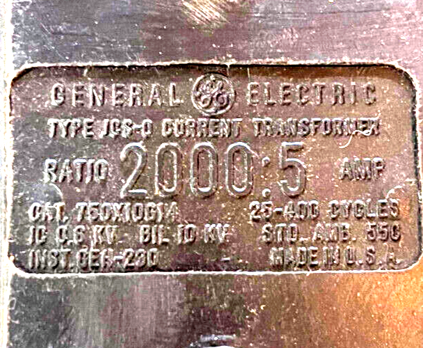 GE Current Transformer 2000:5 Amps, 750X10G14 | eBay