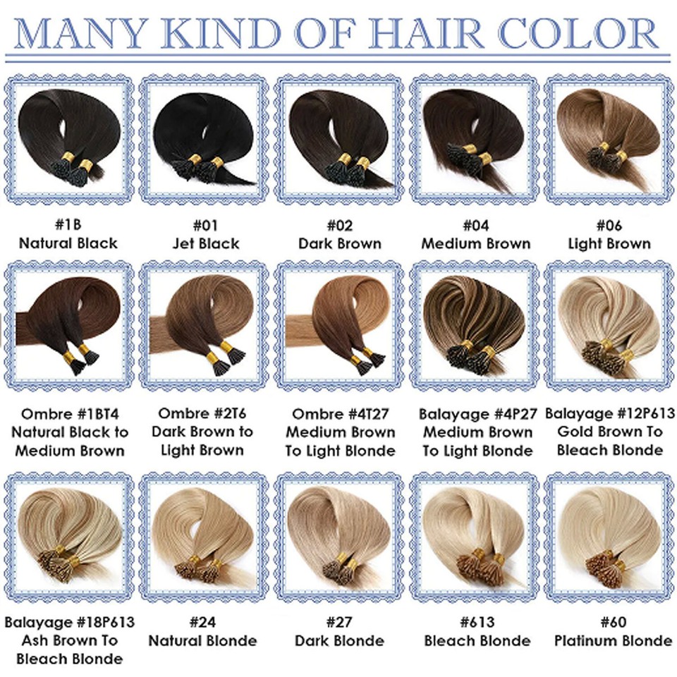 HOT I Tip Stick Tip 100% Remy Human Hair Extensions Pre-Bonded Keratin ...