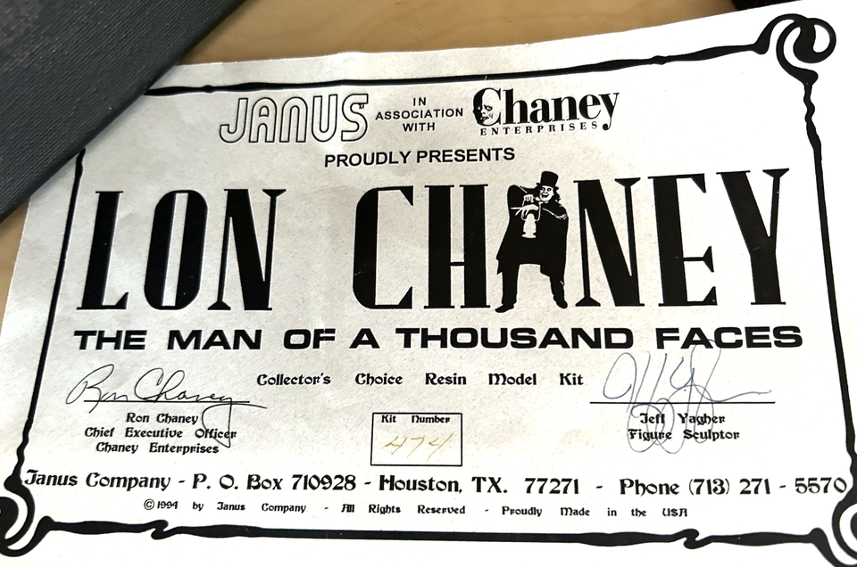 janus model kit Lon Chaney sr #474 extremely rare | eBay