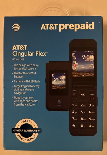 AT&T Cingular Flex Easy to Use Flip Phone - Charcoal (EA211101 ) NEW ...