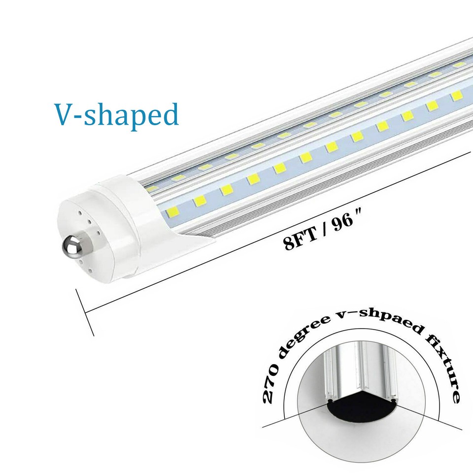 72W 120W FA8 8FT LED Shop Lights T8 8FT LED Tube Light Bulbs 6500K V/D ...
