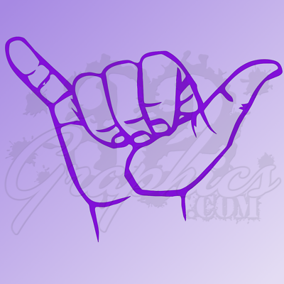 shaka sign hang loose hand sticker decal window car truck surfing board ...