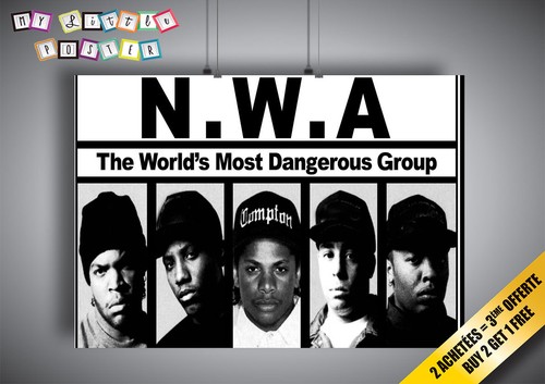 Poster Nwa Niggaz With Attitude Straight outta Compton Rapper Hip Hop ...