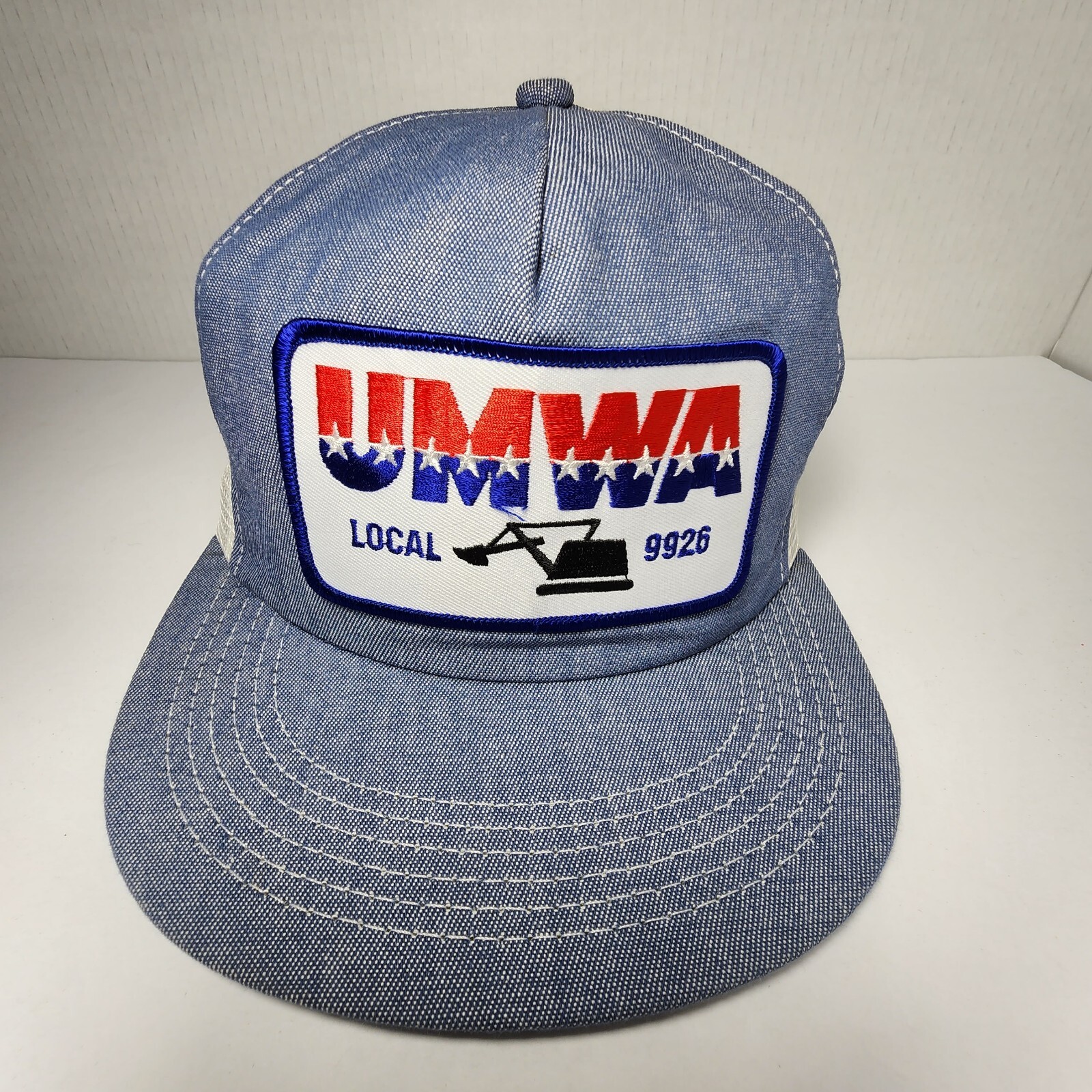 Vintage Denim UMWA Snapback Hat Mesh Trucker Cap Lege… - Gem