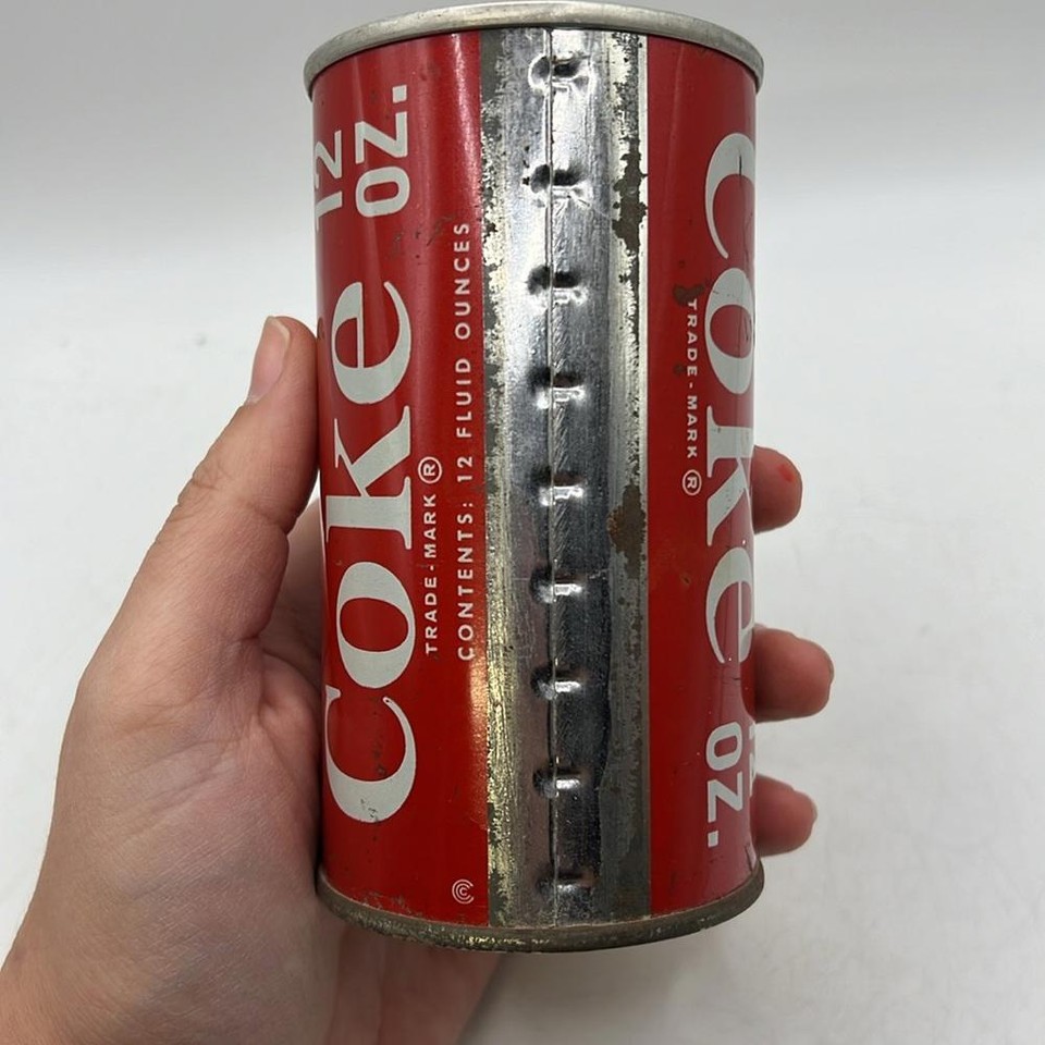 Vintage Antique Coca Cola Coke Flat Pull Tab Opened Can Red 12 Oz ...