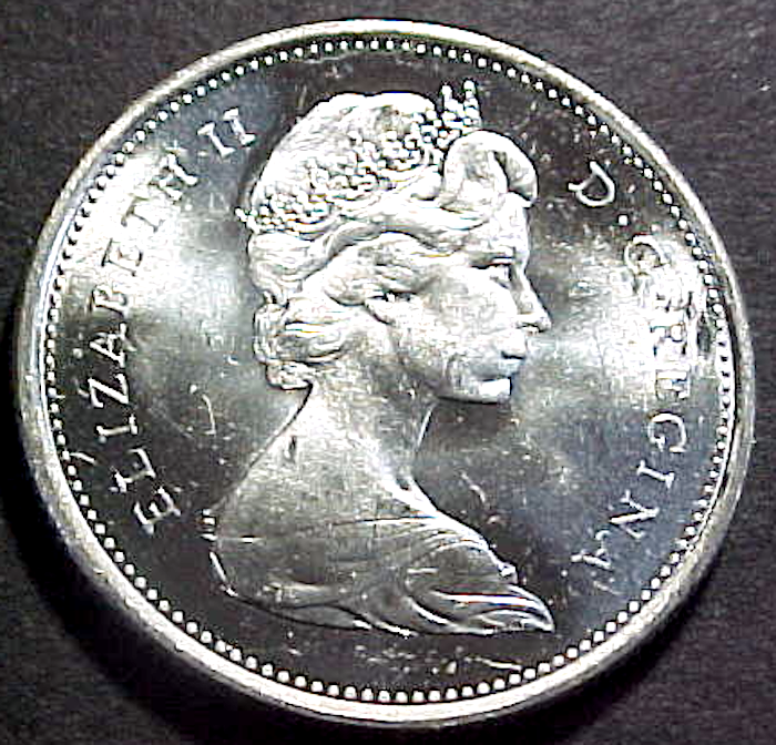 1967 CANADA QUARTER.....VERY GEM BU!.........MIN. BID .01 & NO RESERVE ...