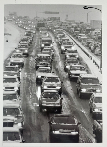 1996 Boston Massachusetts Winter Snow Storm Traffic Jam Vintage Press ...