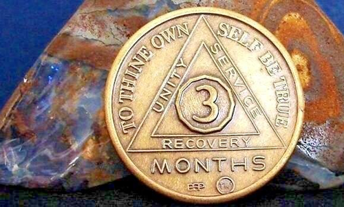 Alcoholics Anonymous AA 3 Month Bronze Medallion 90 Days chip token ...
