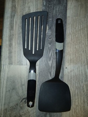 Set Of Kenmore Large Vinyl Spatulas Angled Slotted Flipper Turner ...