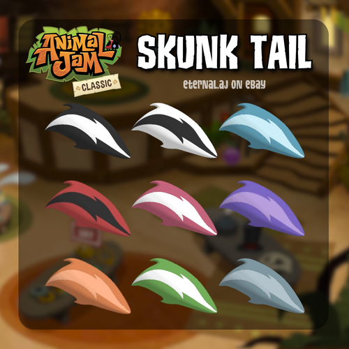 Animal Jam Classic (AJC) | Skunk Tail (READ DESCRIPTION) | eBay